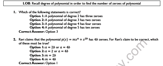 CBSE Class 10 Mathematics Polynomials Worksheet Set E